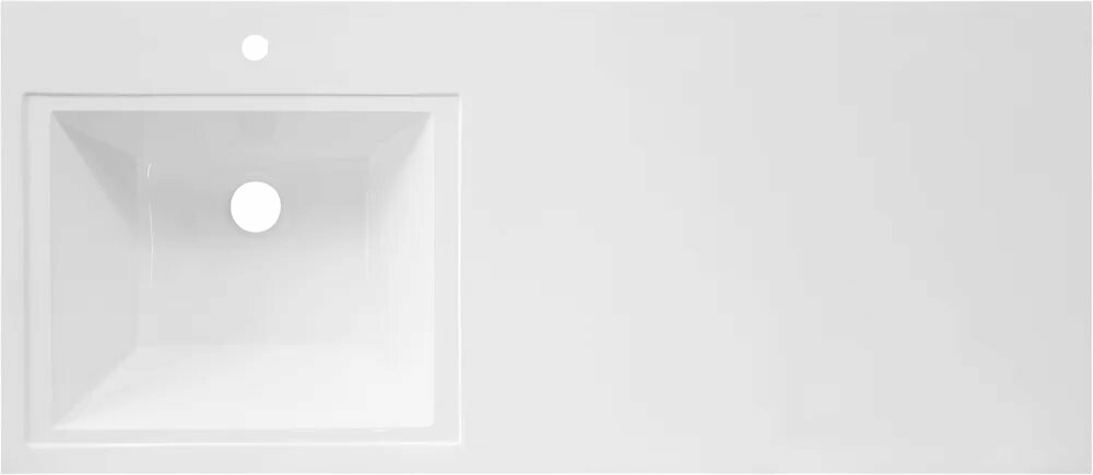 Раковина над стиральной машиной Aquanet Даллас 110 L с правым крылом, белая, раковина для ванной из искусственного камня, прямоугольная