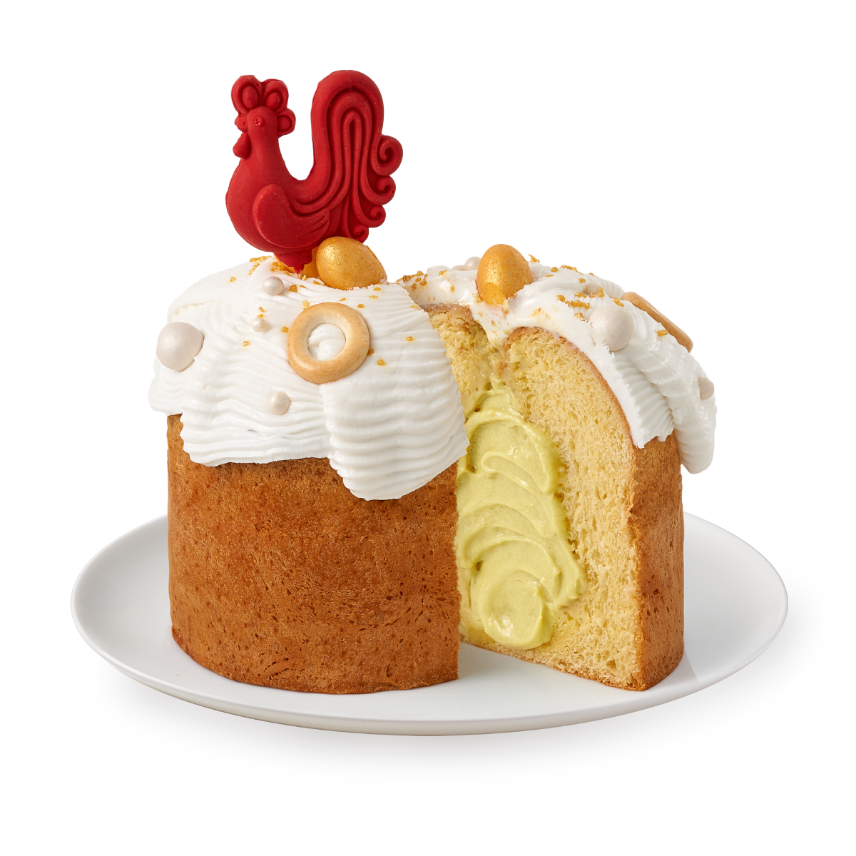 Кулич с фисташковой начинкой и фигуркой петуха «Из Лавки»