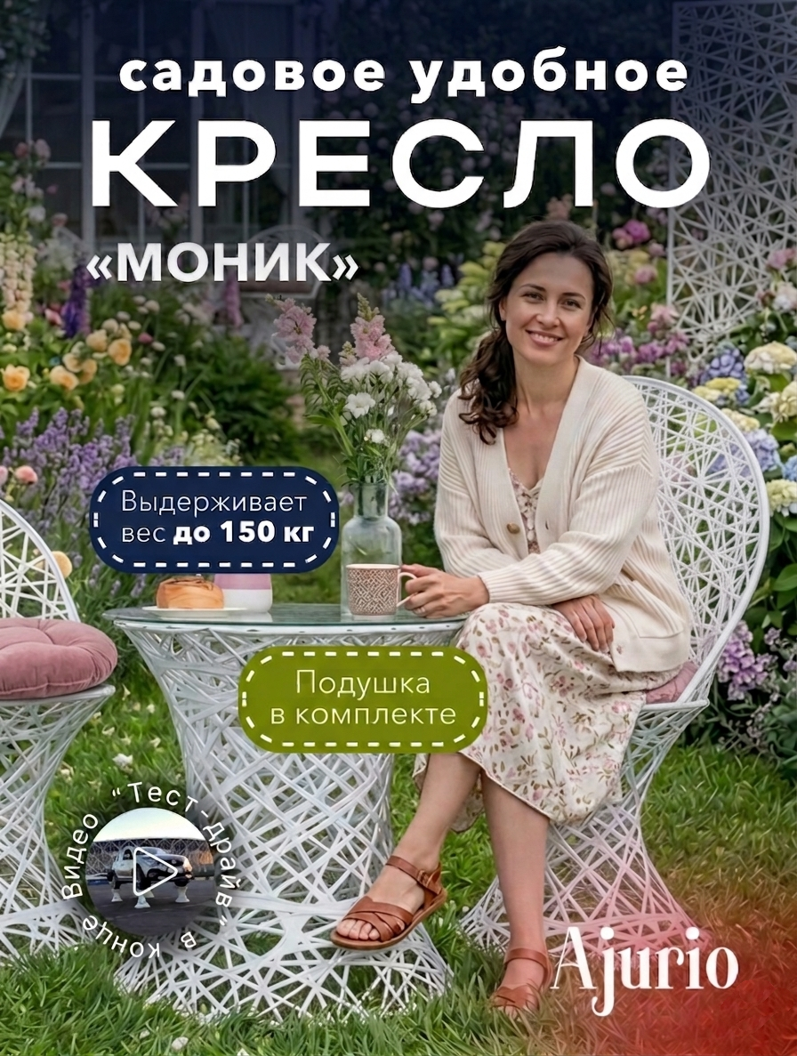Всепогодное кресло садовое плетёное из ротанга для дома и дачи