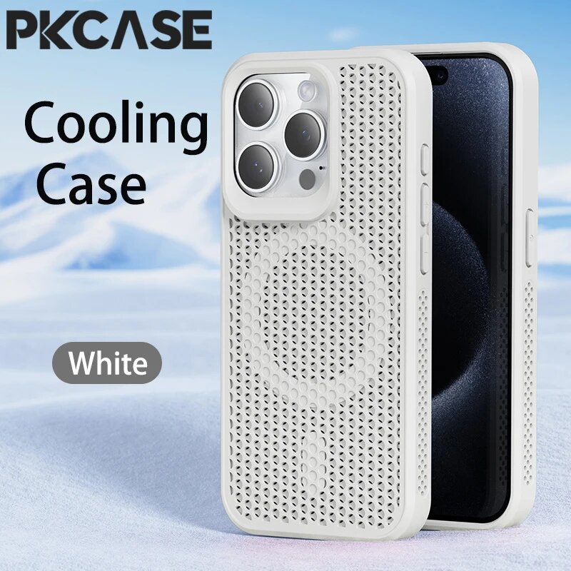 Чехол PKCASE с сотовой структурой для отвода тепла для iPhone 17 Air iPhone17 Про Макс, Белый, White