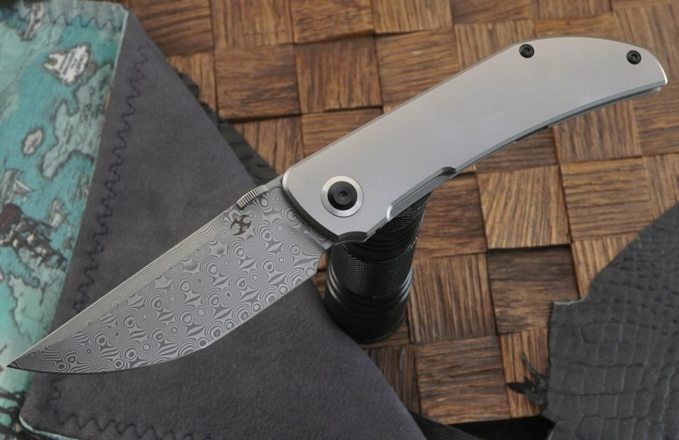Складной нож Kansept Knives Tarkin, клинок дамаск, рукоять титан