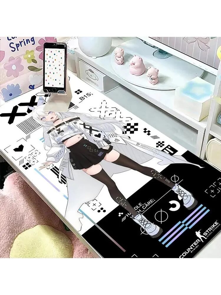 Коврик для мышки, XXXL, белый, черный