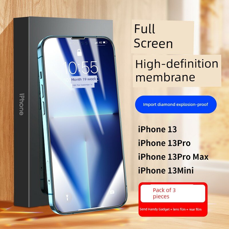 IPhone 13 Mini Прозрачная стеклянная пленка 3 шт. Полное покрытие Анти-отпечатки