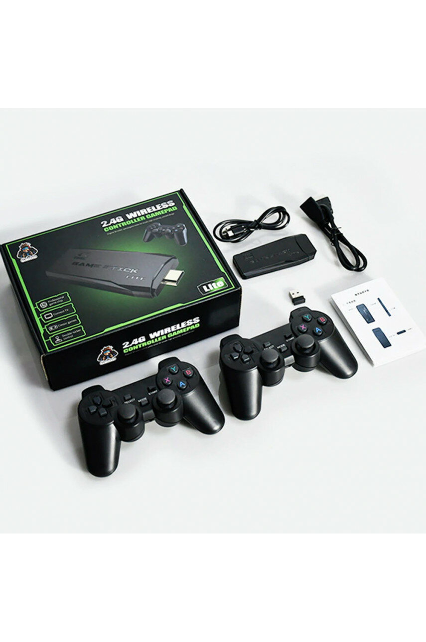 Портативная игровая консоль Game Stick Lite, с играми, беспроводная, 10 000 игр, 64ГБ