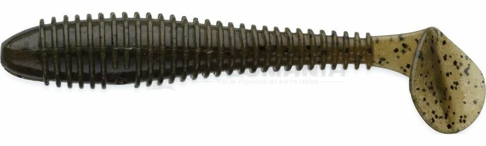 Приманка силиконовая мягкая съедобная, виброхвост Keitech тонущий Swing Impact Fat 4.8" #101 Green Pumpkin PP.