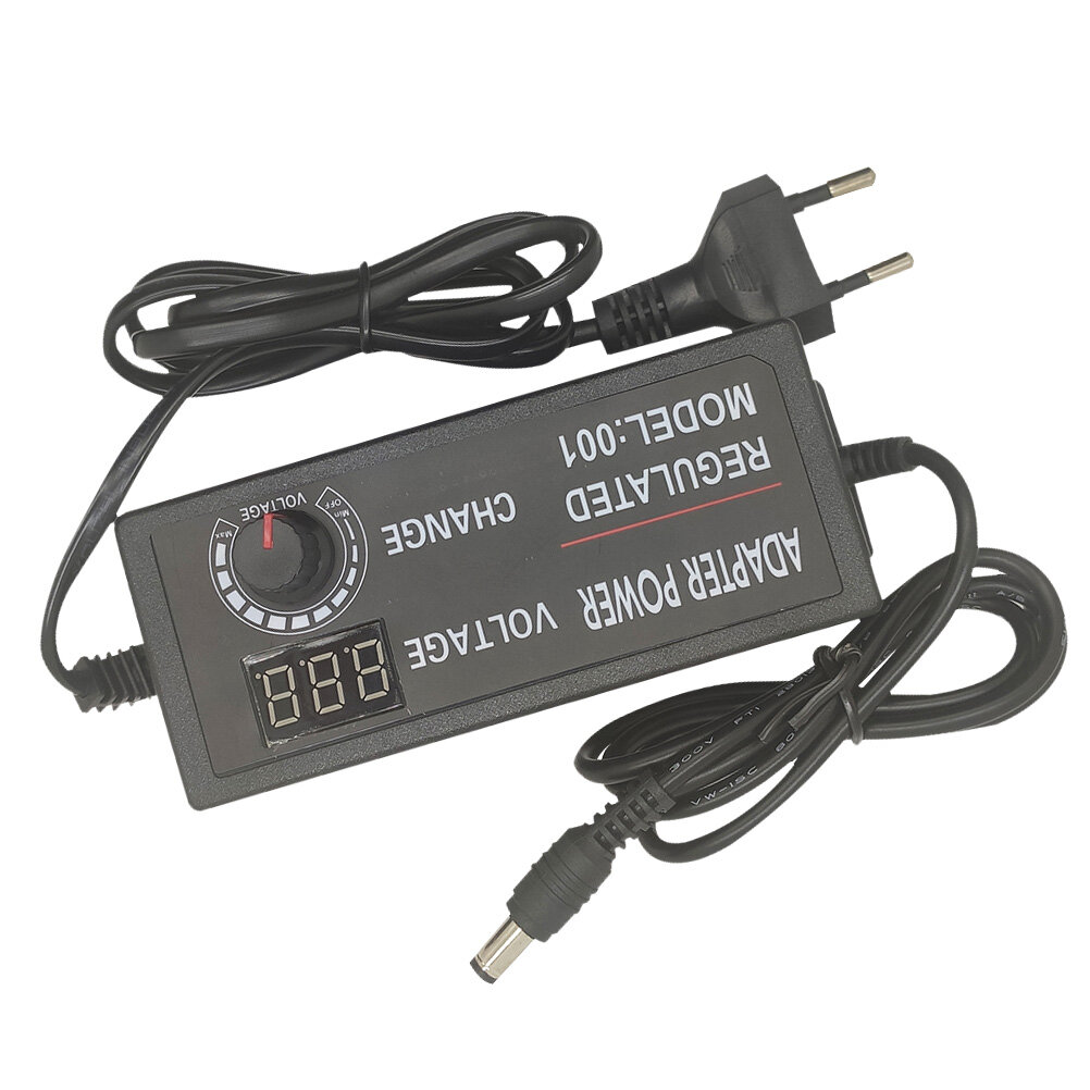Регулируемый цифровой блок питания 72 вт 9-24 в 3 а с экраном для зарядки светодиодных лент, евровилка, чёрный