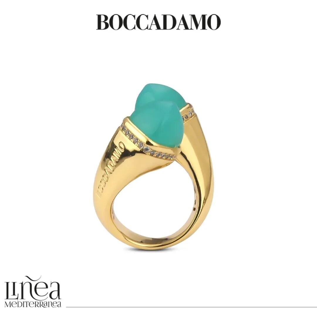 Кольцо Boccadamo, голубой, золотой, бирюзовый — фото 1