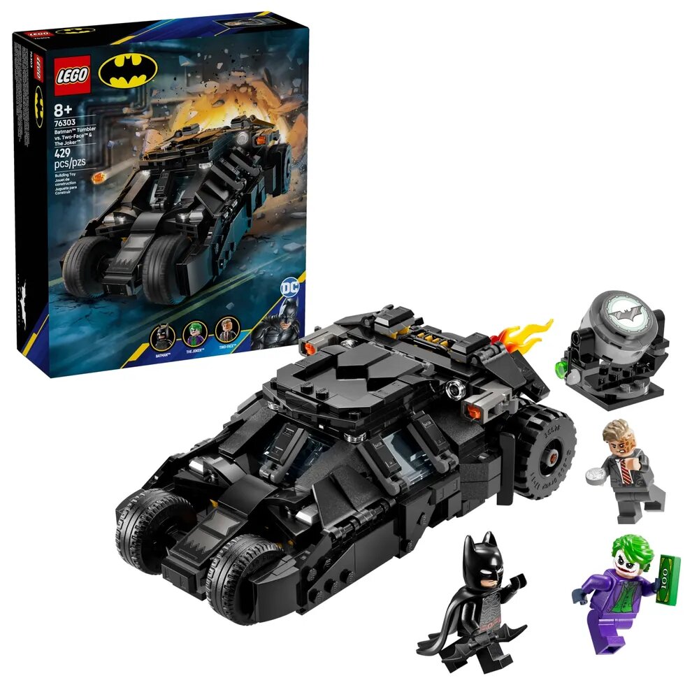 Лего Batman серия, LEGO 76303 Бэтмен-Неваляшка против Двуликого и Джокера, lego конструктор для мальчика, лего для девочек