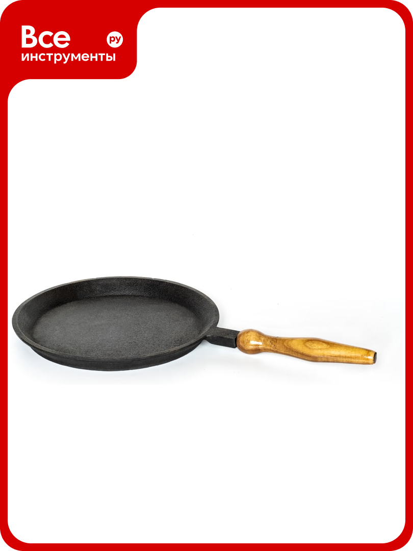 Блинная чугунная сковорода Davr Metall 24 см, со съемной ручкой блинная(24см)