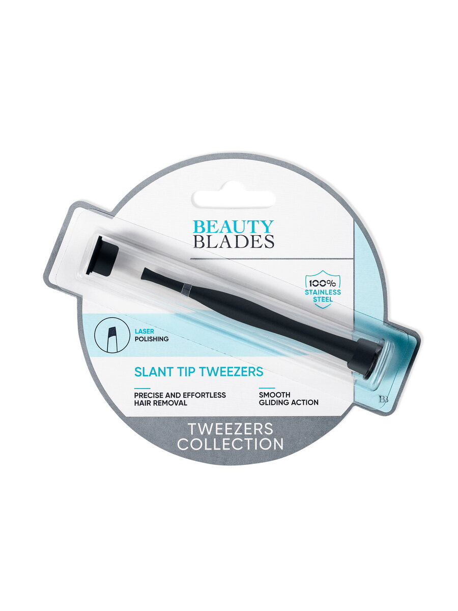 Пинцет Beautyblades, с прямыми кончиками в пластиковом чехле