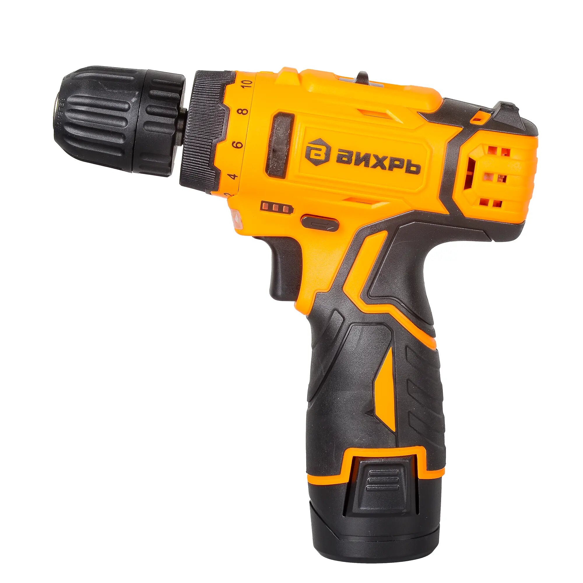 Дрель-шуруповерт аккумуляторная Вихрь ДА-12Л-2КН 72/14/35, 12 В Li-Ion 2x2 Ач в комплекте с набором инструментов