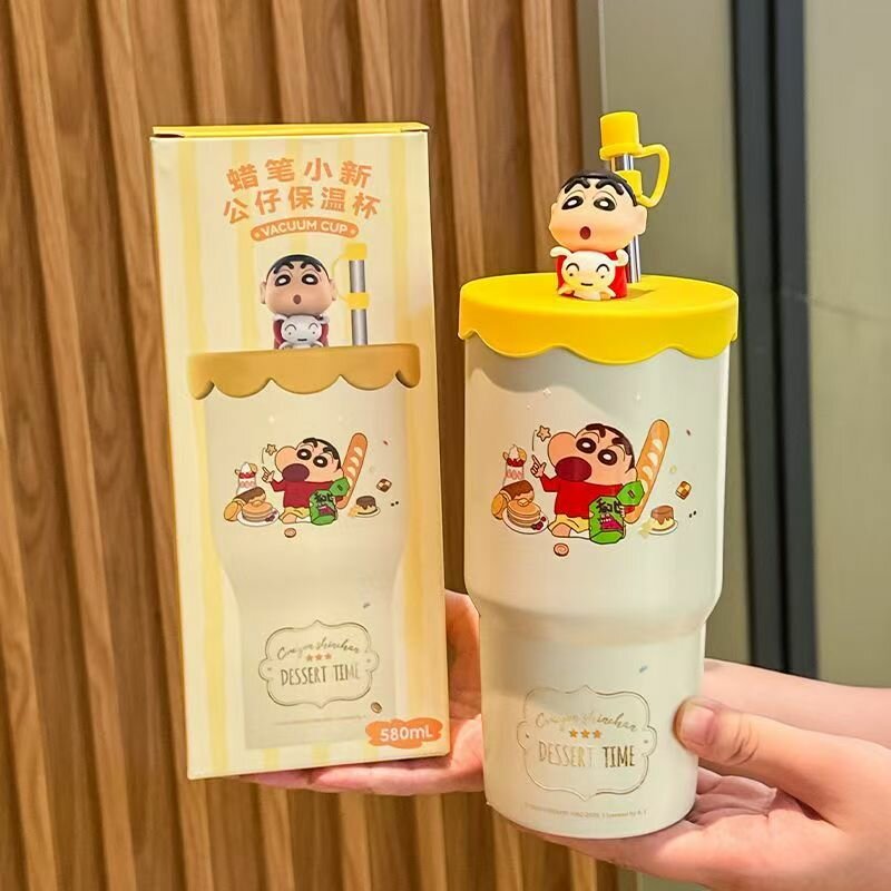 Термокружка Crayon Shin-chan для женщин, новинка 2025 года, высококачественная чашка со льдом, пара стаканов для воды, домашняя чашка, подарок на день рождения