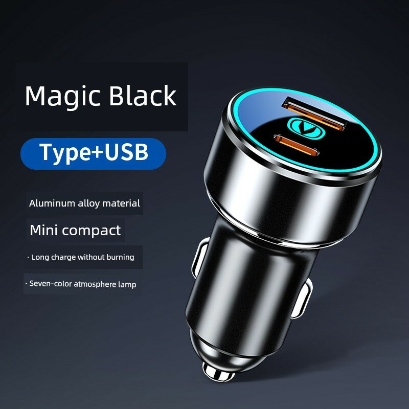 66 Вт PD автомобильный зарядное устройство для Changan Benben E-STAR с USB-C и USB-A быстрой зарядкой - Черный