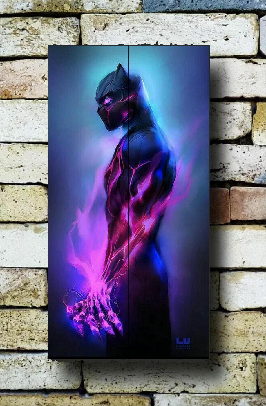 Картина на досках черная пантера 2 Black panter, black panther