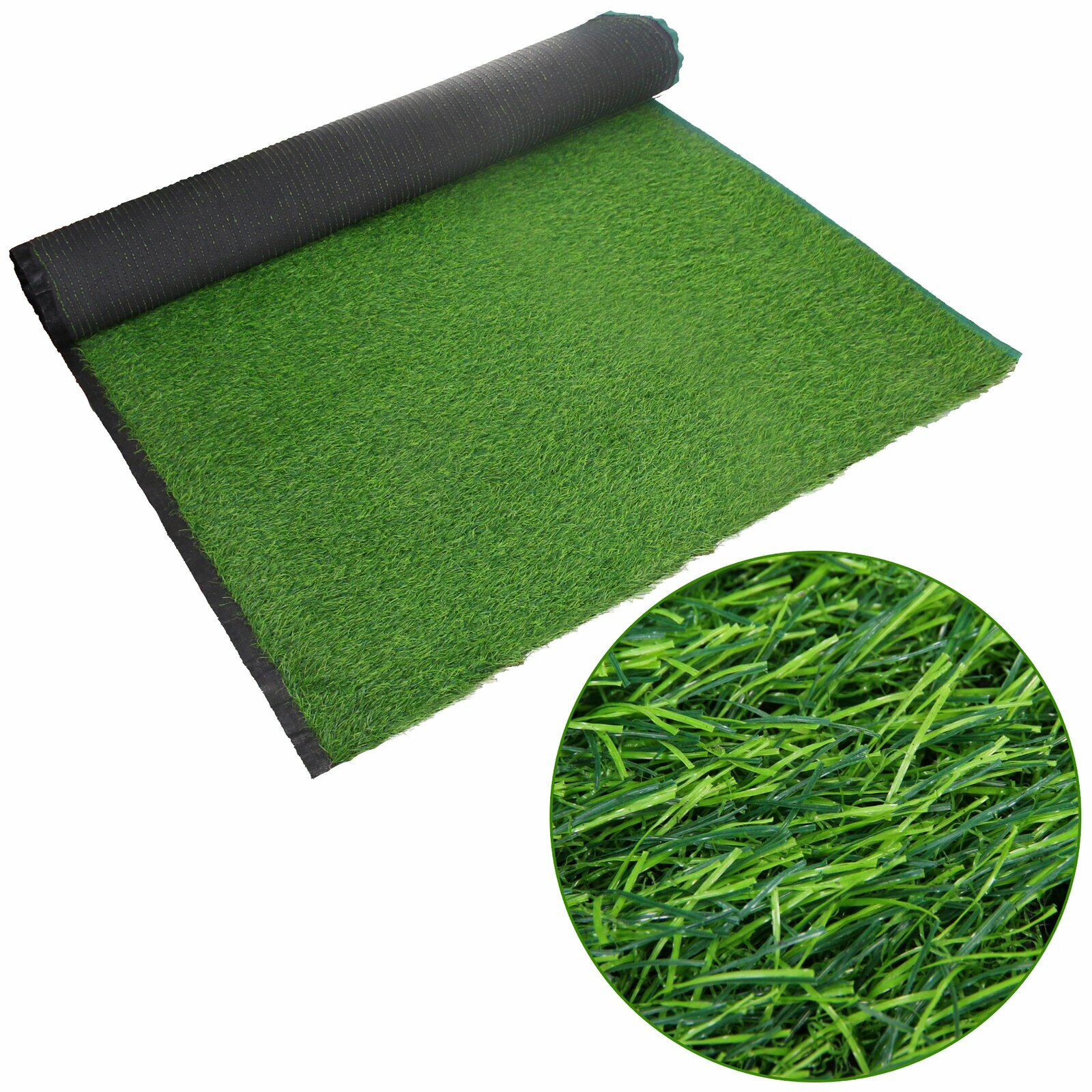 Искусственная трава "Fluffy grass" 1х2.5 м, ворс 30 мм, декоративный газон для дачи и балкона, зеленый
