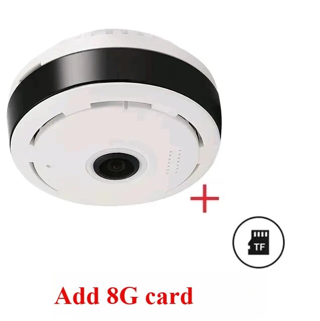 V380 Pro Wifi Панорамная камера 3MP HD Веб-камера 360° VR Широкоугольная рыбий глаз Безопасность Камеры Ночное зрение Домашняя детская видеонаблюдение Камера-с 8GB картой
