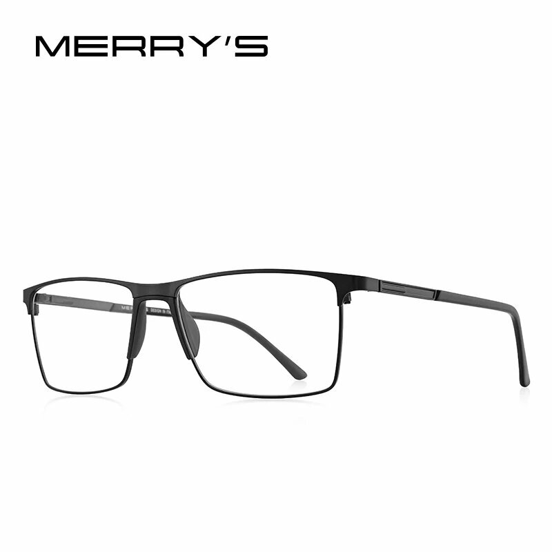 МERRYS мужские очки прямоугольные C01 Black