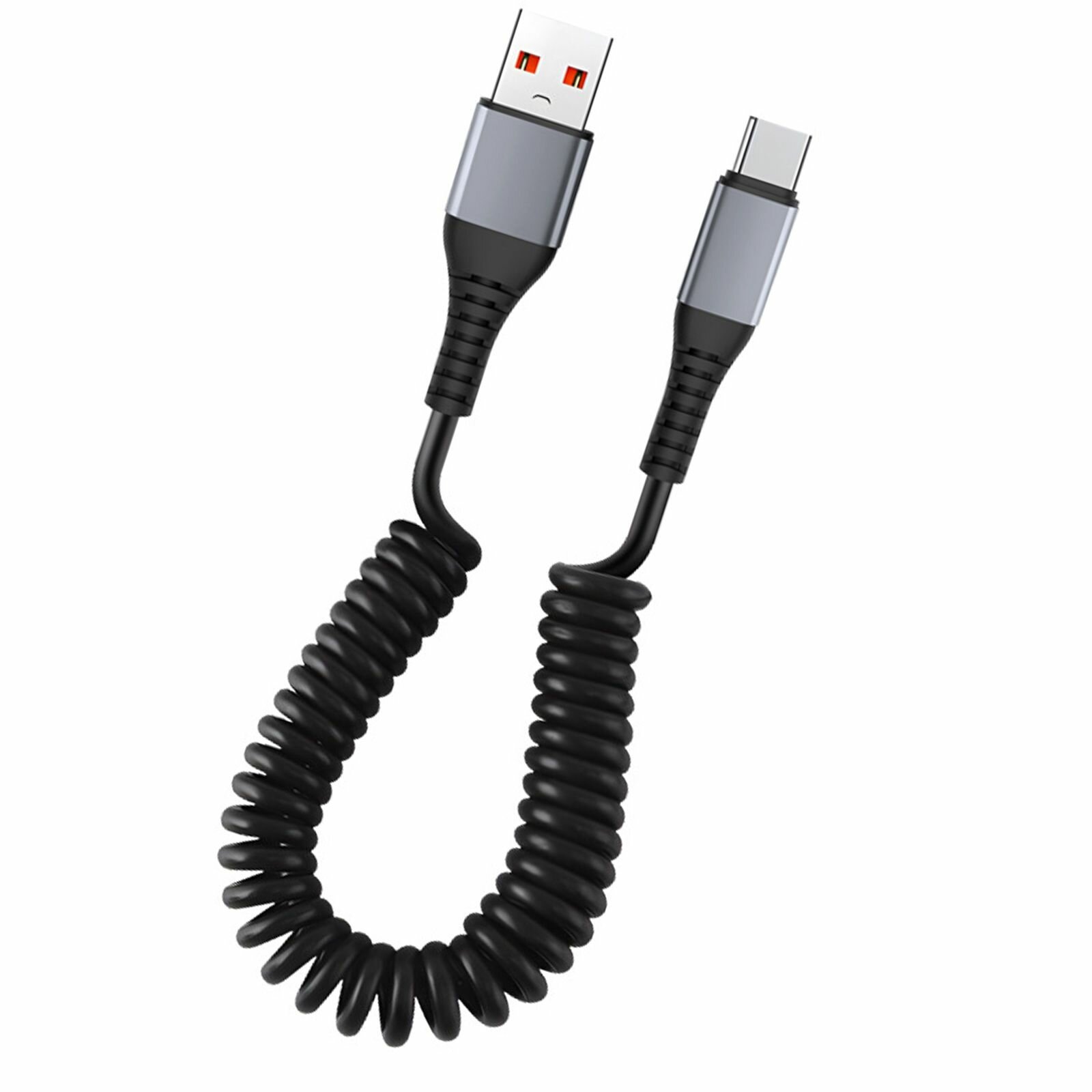 Встроенный USB-C-кабель с гибкой оболочкой для зарядки в автомобиле и транспорте