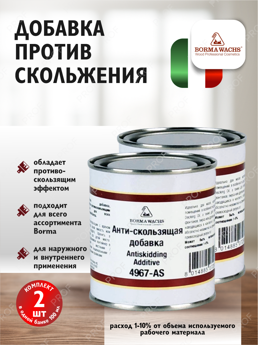 Добавка против скольжения Borma Wachs Antiskidding Additive 100 мл х 2 шт