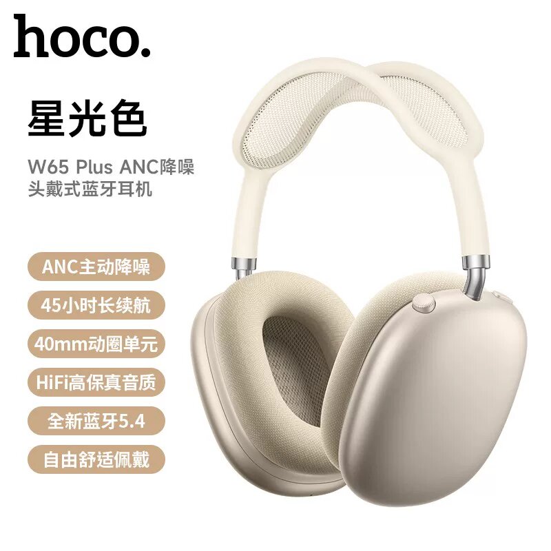 HOCO W65 Plus Накладные беспроводные наушники с шумоподавлением ANC, спортивный дизайн, звездное небо