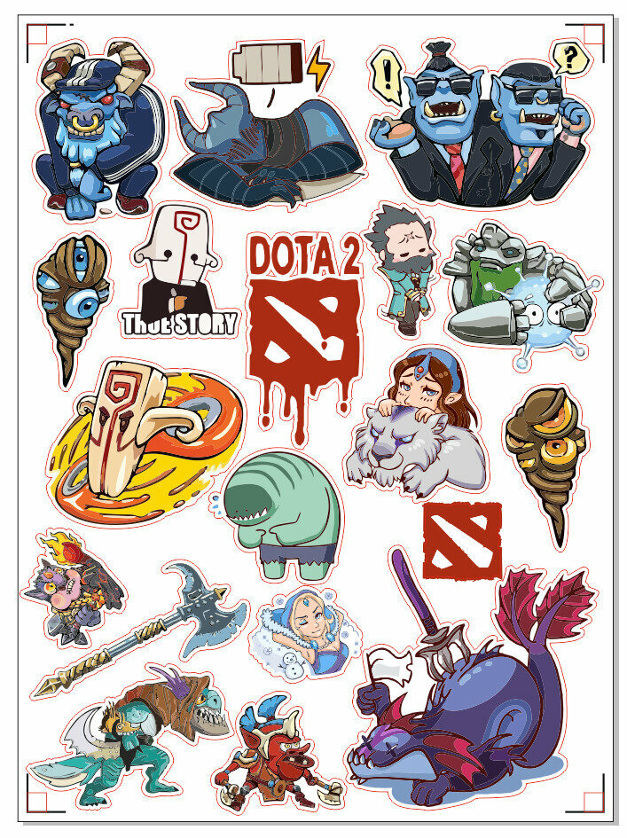 Наклейка интерьерная декоративная "Dota 2", НД213, ПВХ, 30х42 см
