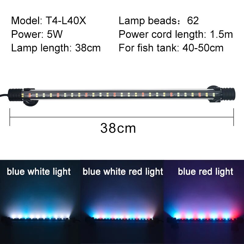 Светильник для аквариума TUNFAN T4-L40X 38 см, 5W