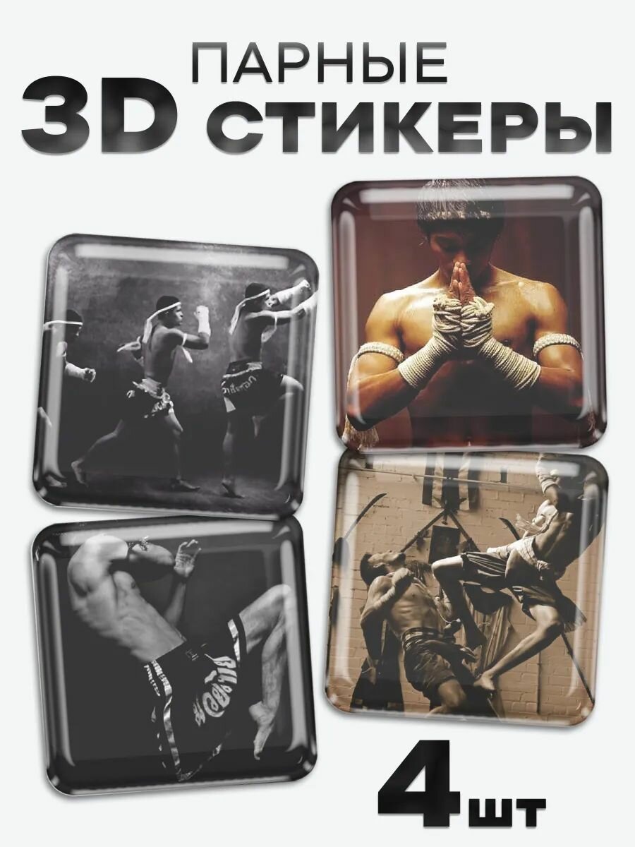 3D стикеры, наклейки на телефон Муай-тай