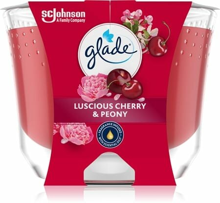 Свеча Glade Luscious Cherry & Peony, вишня и пион, 204 г
