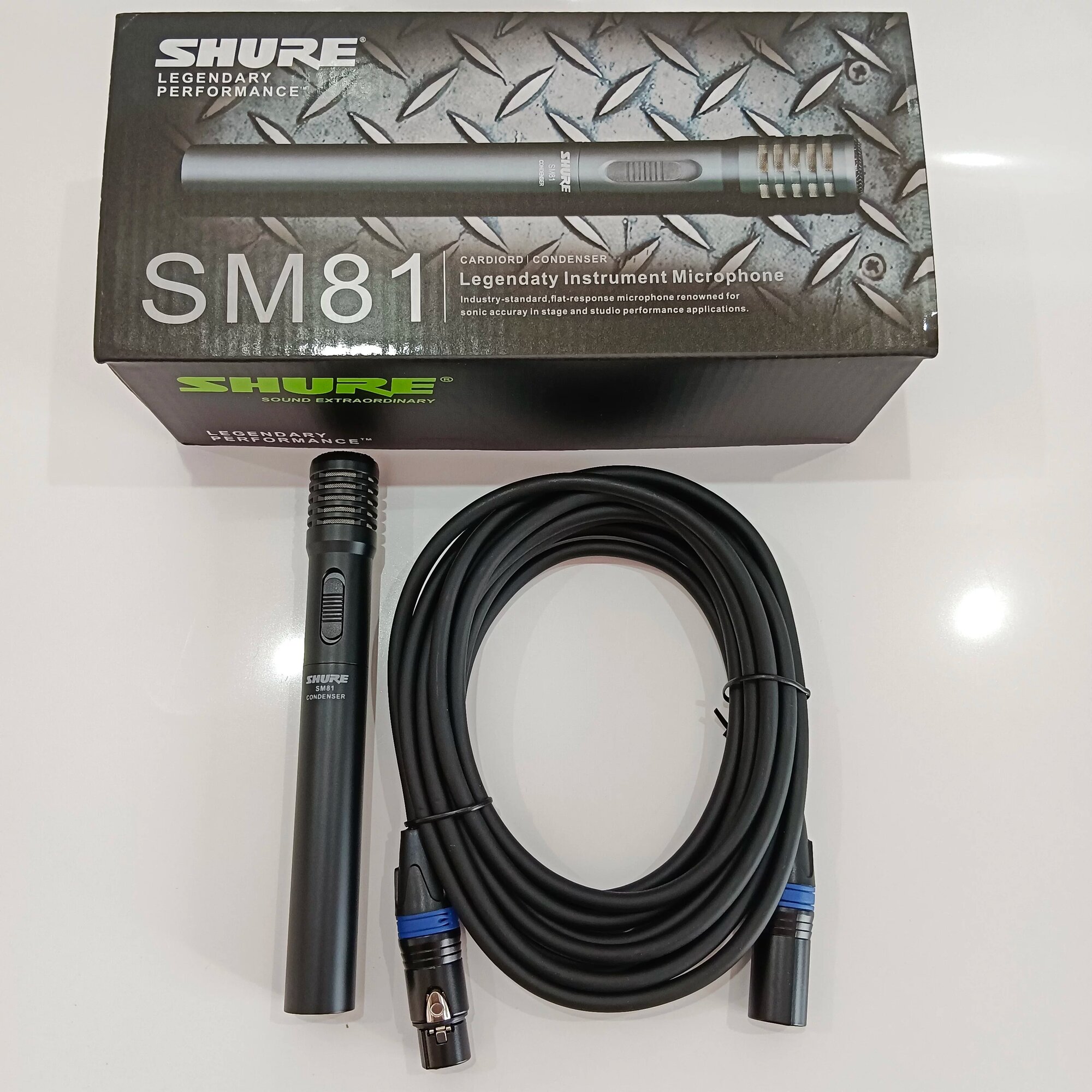 Shure SM81 конденсаторный микрофон с кабелем 5 м XLR мужской к женскому - микрофон для пианино, гитары и струнных