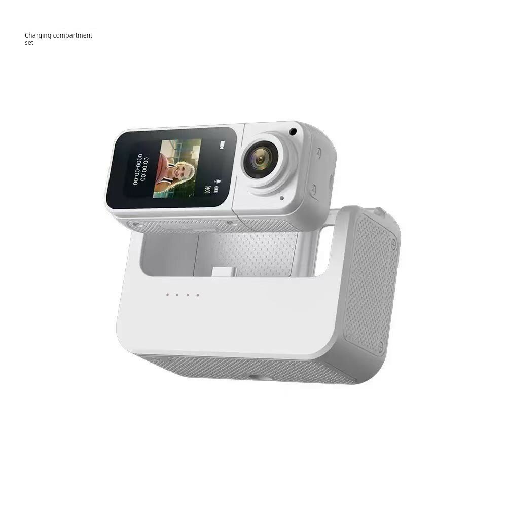 Серия S70 Wi-Fi экшн-камера с 2.7K видео, поворотом на 180° и подключением к смартфону — белый зарядный кейс, без карты