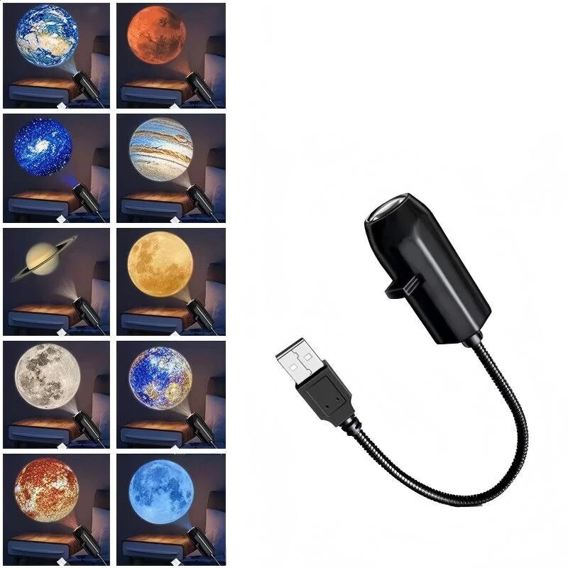 Ночник-проектор планет USB, Цвет: D