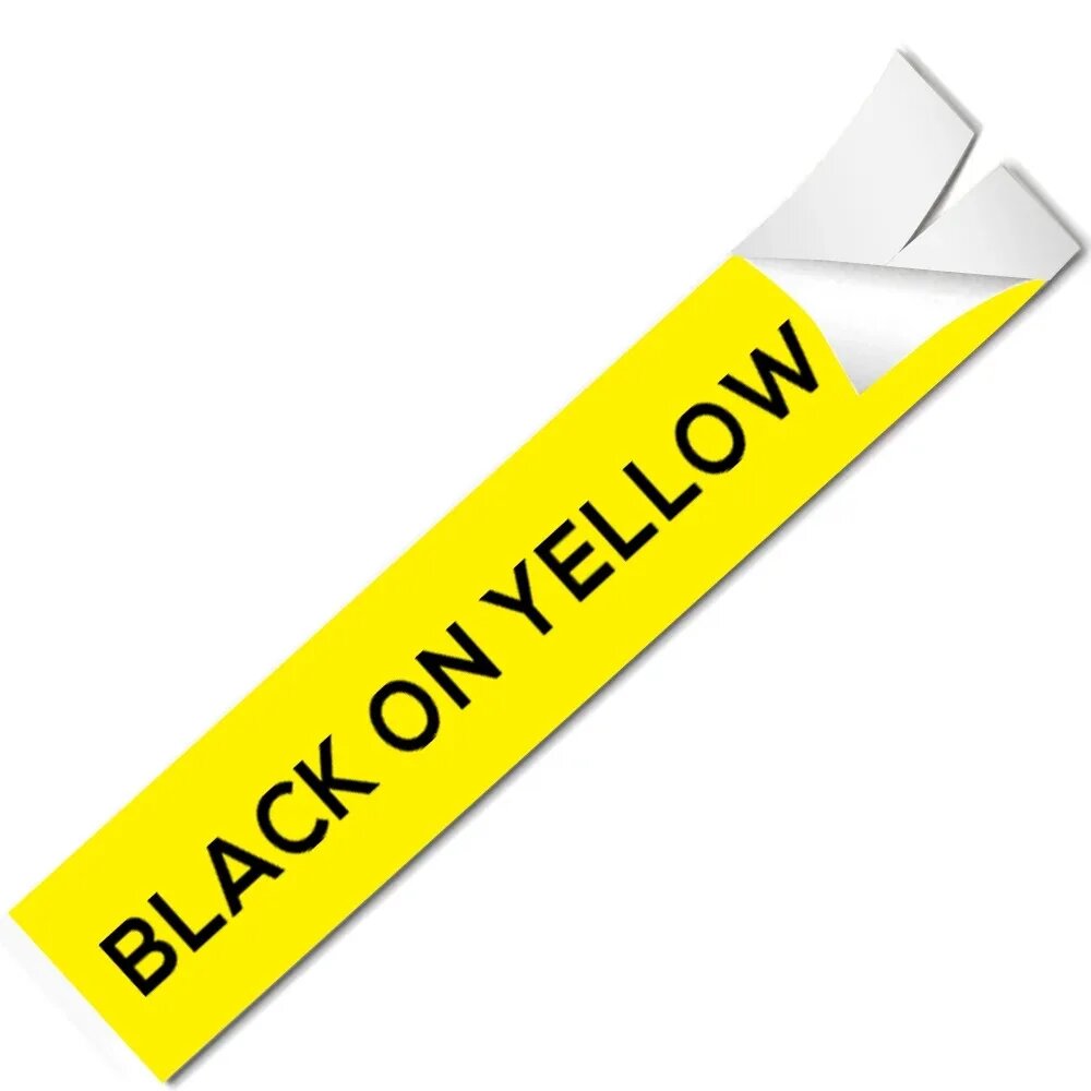 Фотомагнитные ленты GREENCYCLE 12 мм черно-белые для принтеров P-Touch Black on yellow, 6 мм