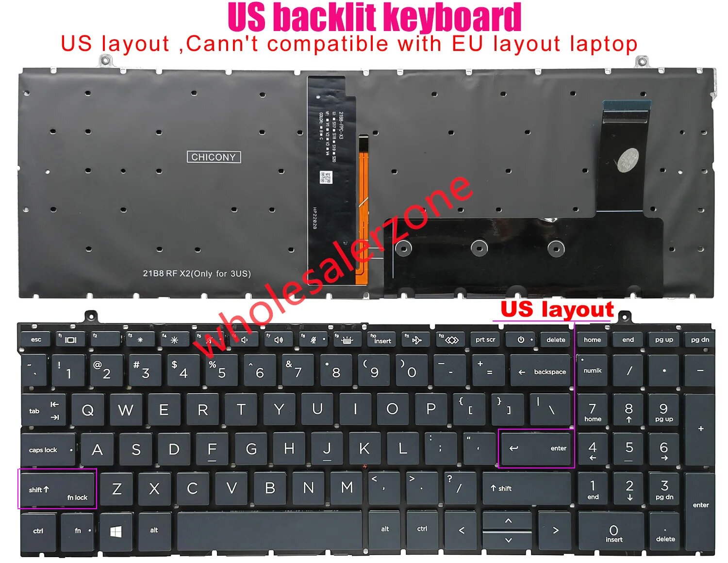 Клавиатура для HP EliteBook 860 G9-G11, 865 G9-G11, ZBook Firefly 16 G9-G11