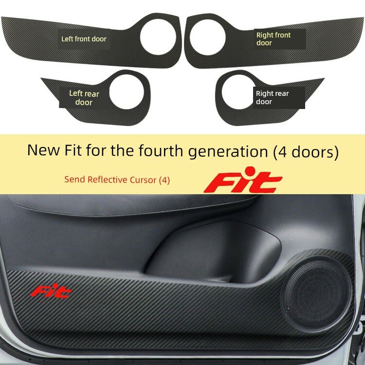 Углеродное волокно Ножной бампер для Honda Fit 2021-2026 4-дверный черный