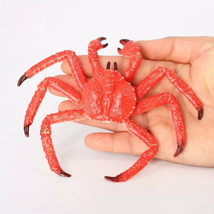 Красная модель королевского краба для детей, морское животное, 11 см