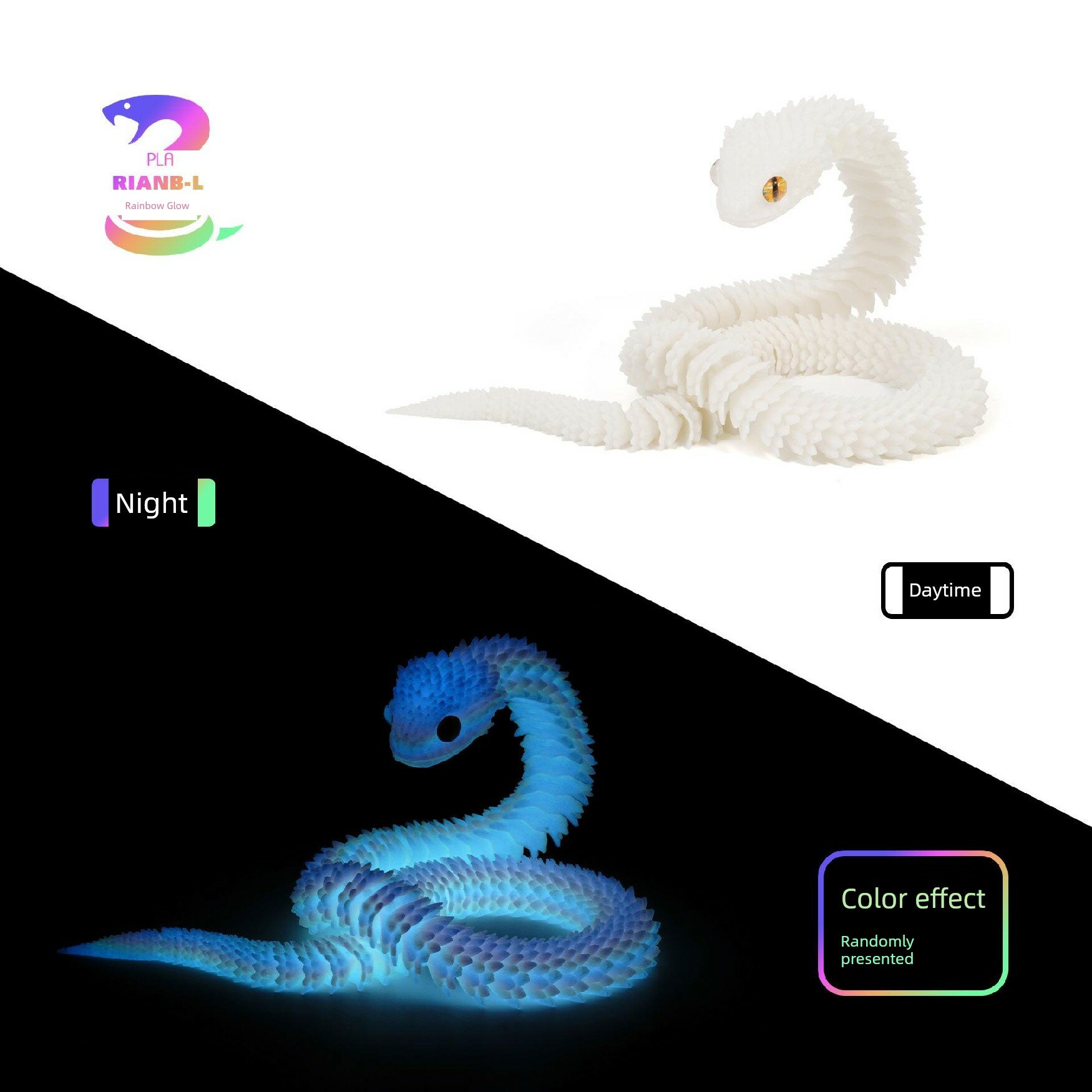 Супер-змея Viper: 3D-печатная фигурка змеи, набор с яйцом, шарнирная модель животного, имитация, детский подарок. [30