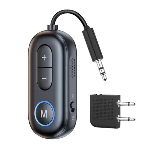 Bluetooth-передатчик BT13+ черного цвета для автомобиля, наушников, компьютера и телевизора с aptX HD без потерь звука