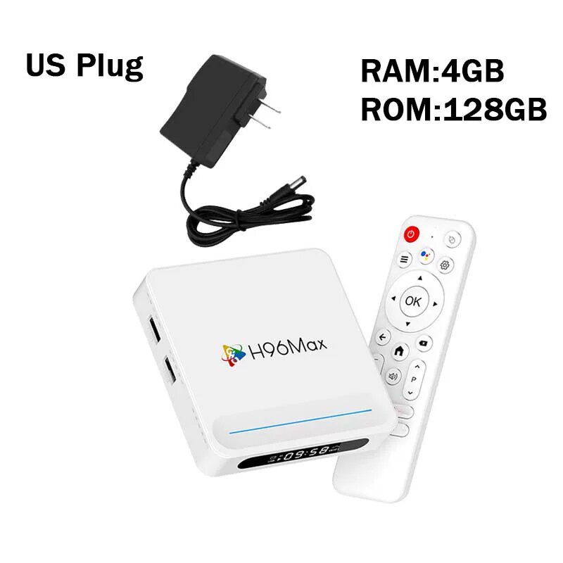 ТВ-приставка H96MAX H618 PLUS на Android 14, 4K Ultra HD, 8K, Bluetooth 5.4, с голосовым управлением 4 ГБ + 128 ГБ