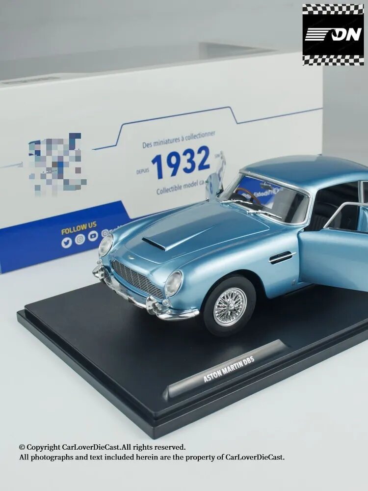 Машинка Solido 1/18 ASTON MARTIN DB5 LIGHT METALLIC BLUE 1964 S1807104 Die-cast Alloy Car Model Collection Display Gift-DN