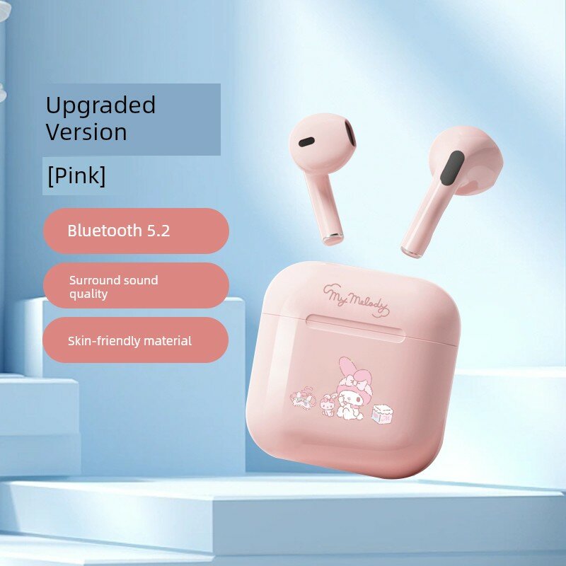 Наушники Sanrio A4 Bluetooth, беспроводные, для занятий спортом, с привлекательным дизайном в стиле мультфильмов,