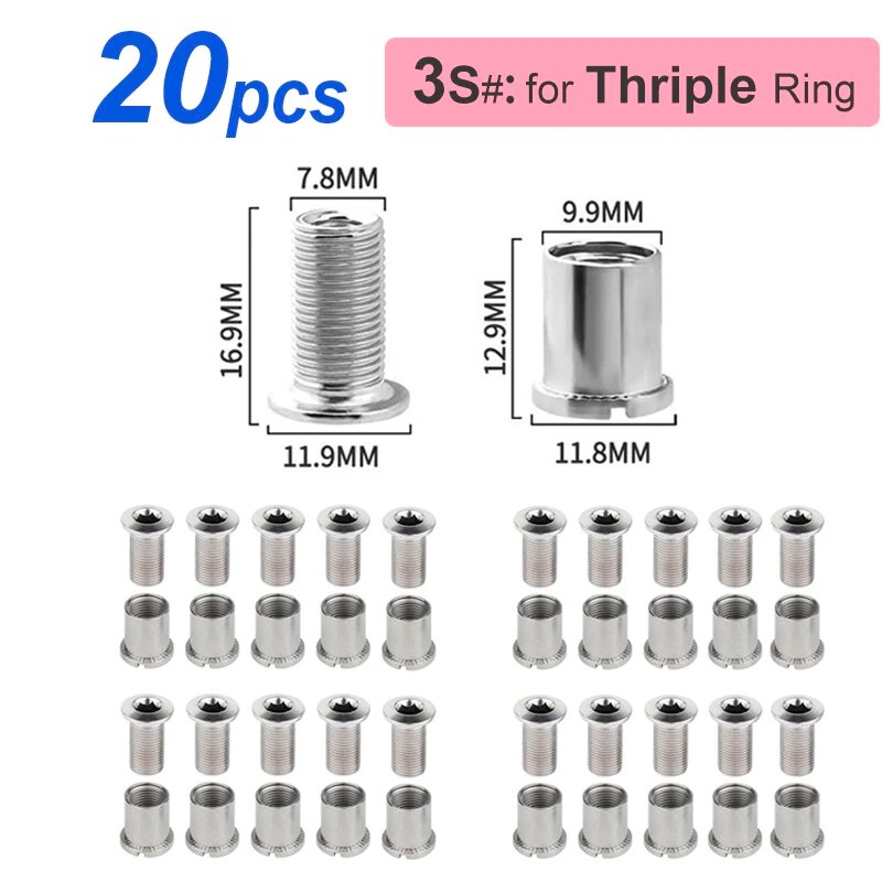 Велосипедные болты звездочки 3S, 20шт, Triple
