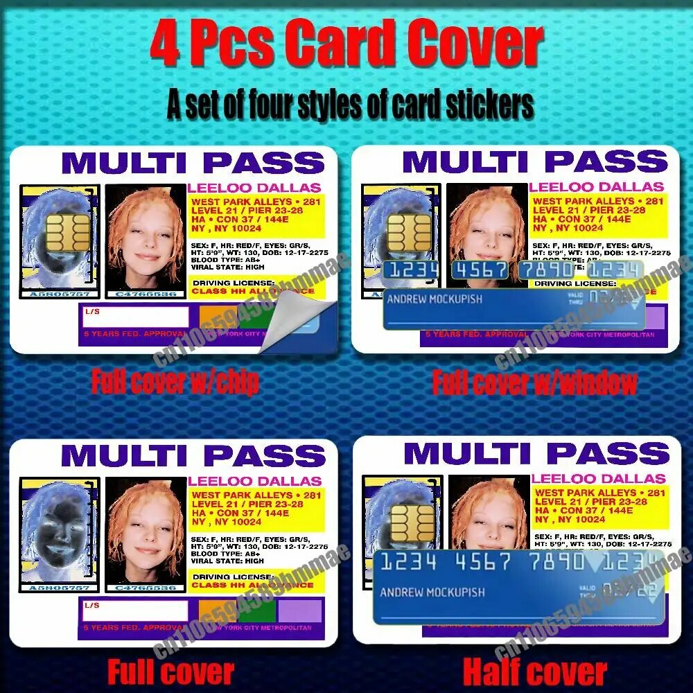 Наклейки на карты Leeloo Dallas Multipass, 4 шт, цвет z1