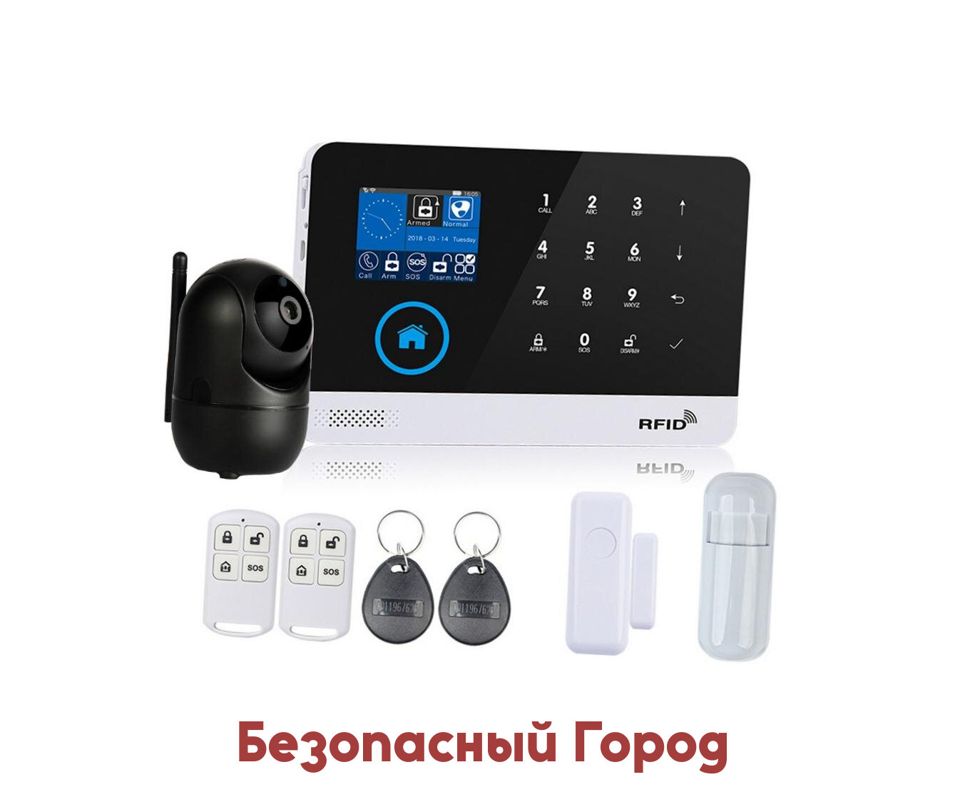 GSM Wi-Fi сигнализация для дачи с видеокамерой - HDком 288Bl(ASW5) и Страж Око+ (U59828OK) для загородного дома, гаража, квартиры