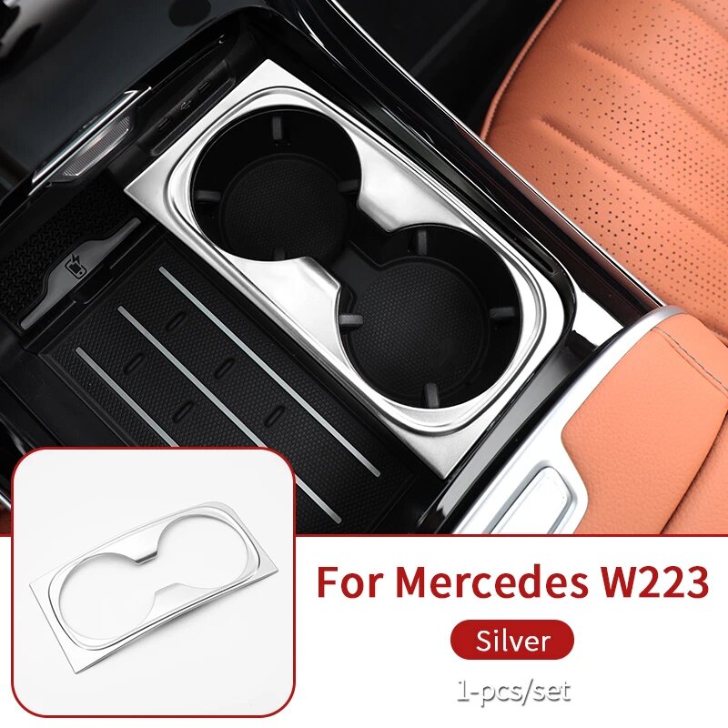 Внутренняя отделка для Mercedes 2021–2026 W223 S-Класса: накладки на центральную консоль, декоративные элементы для подстаканников, аксессуары для S400, S450, S550, AMG.