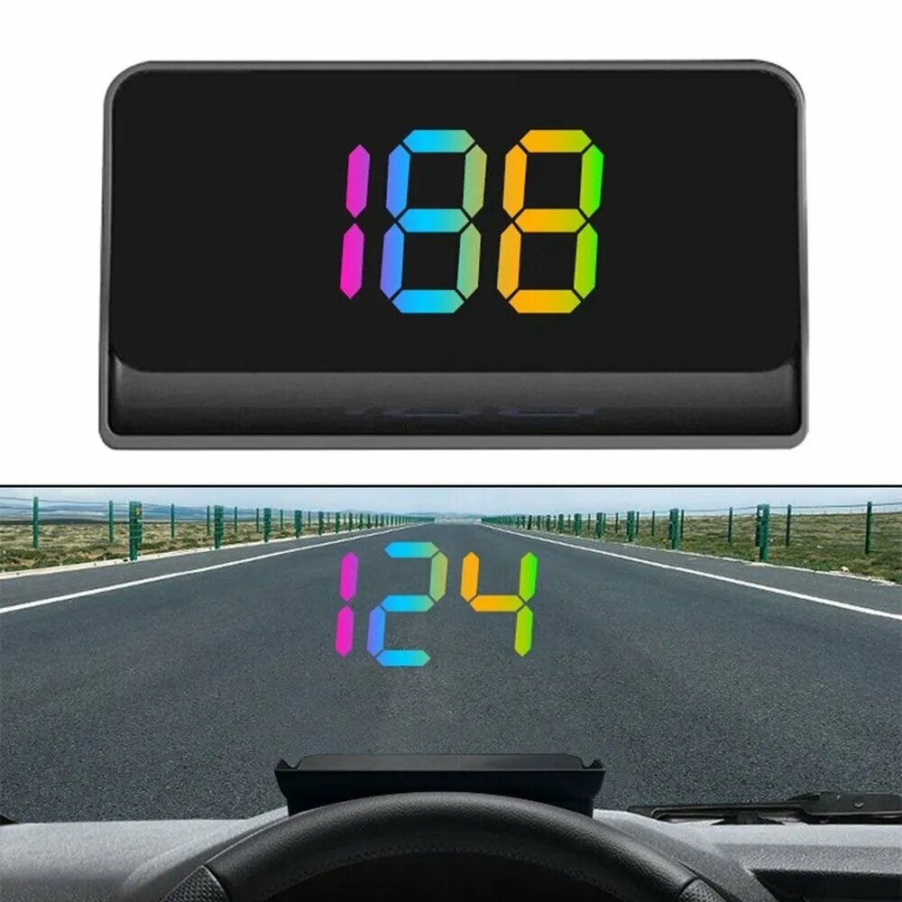 Автомобильный тестер Beidou GPS с дисплеем высокой четкости New energy HUD head-up display (КМ/Ч KM/H , комплектация 1 с USB-кабелем )