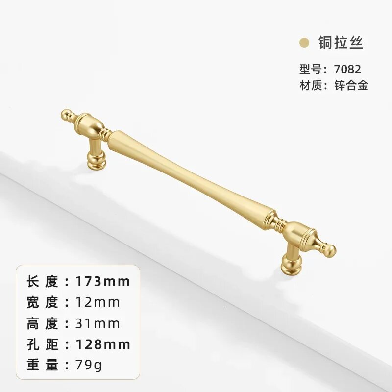 Мебельная ручка Gold Brushed 128mm, цинковый сплав