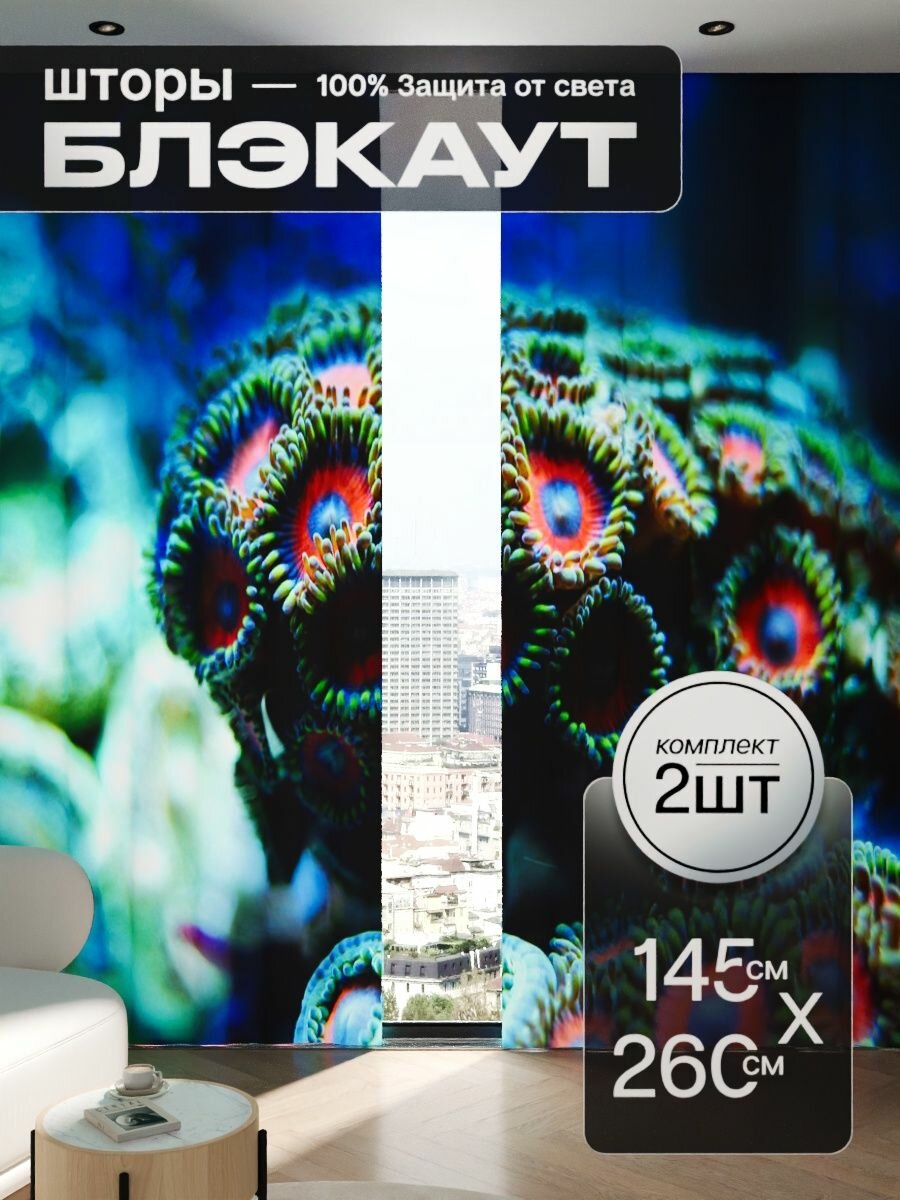 Шторы блэкаут 145x260 см 2 шт на окна плотные комплект