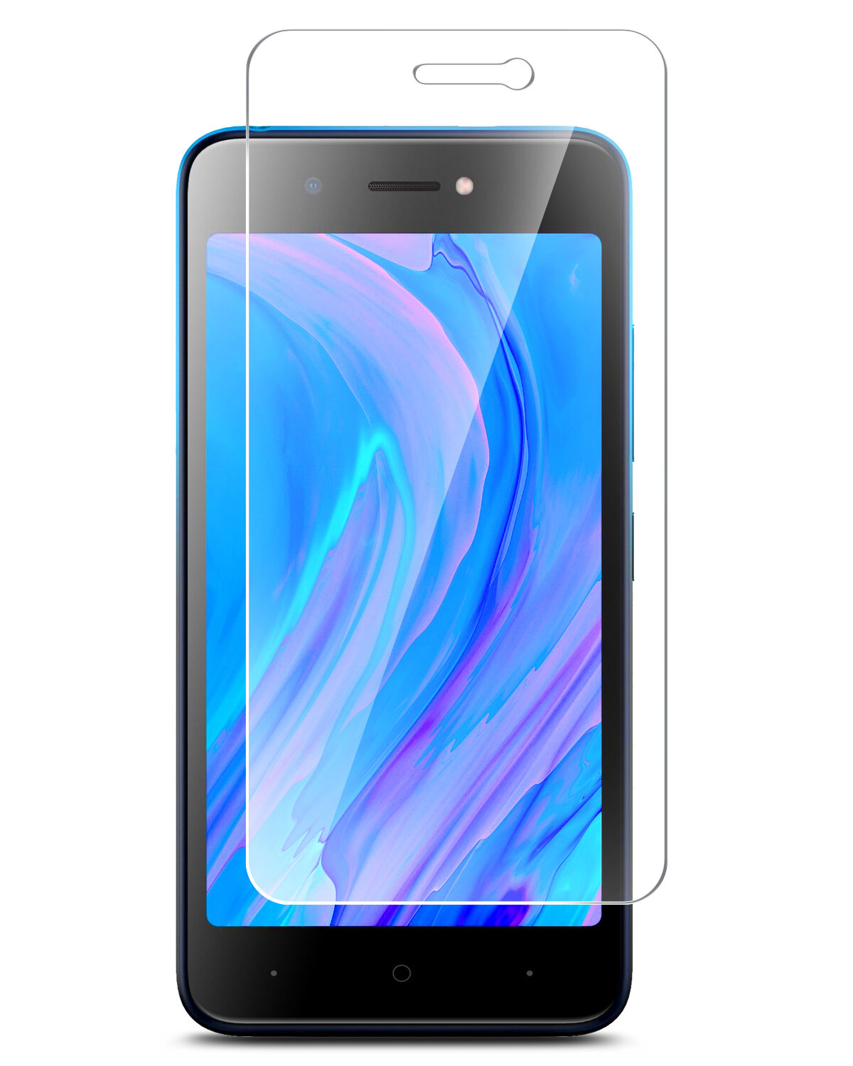 Защитное стекло на ITEL A25/Ител А25 (Гибридное - пленка + стекловолокно) прозрачное на Экран Miuko Hybrid Glass
