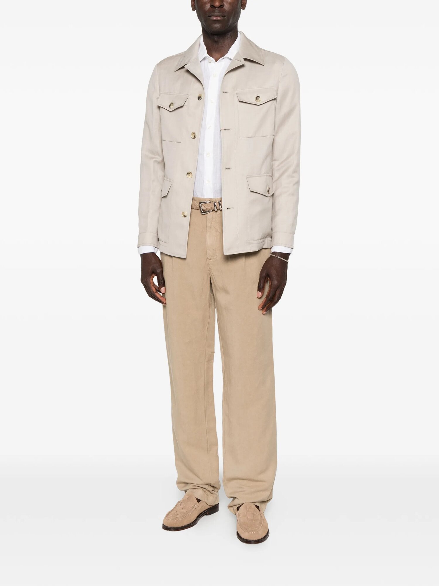 Куртка Canali Four-pocket button-up jacket, размер 46, разноцветный — фото 1