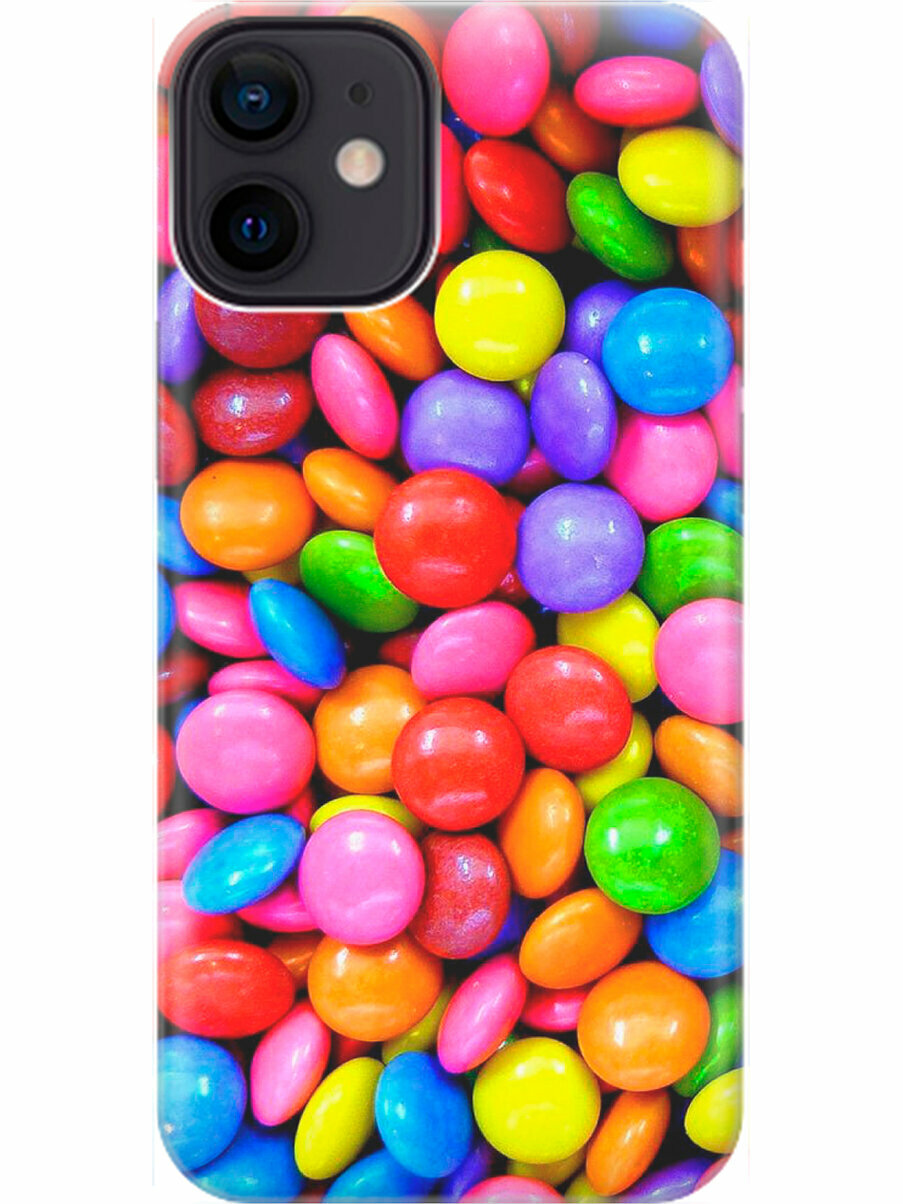 Силиконовый чехол на Apple iPhone 12 Mini / Эпл Айфон 12 мини с рисунком "Цветные драже"